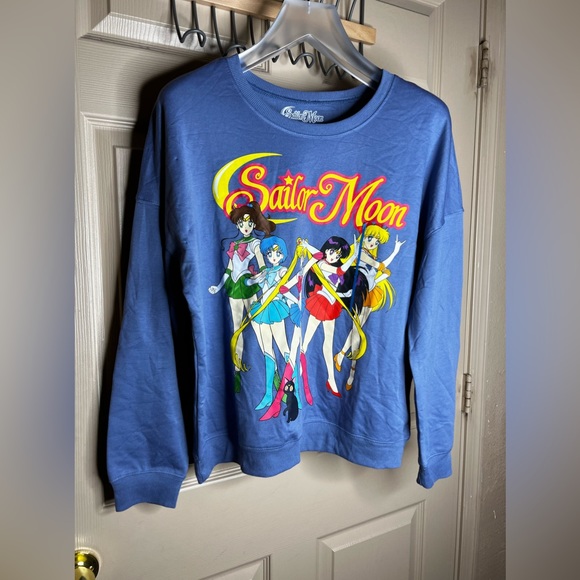 Sailor Moon | Sweaters | Sailor Moon Graphic Sweatshirt Light Blue L ...